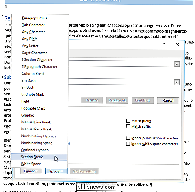 Comment Rechercher Des Sauts De Section Dans Un Document Word 